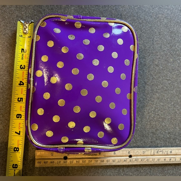Accessories | Purple Gold Zipper Cosmetic Case | Poshmark